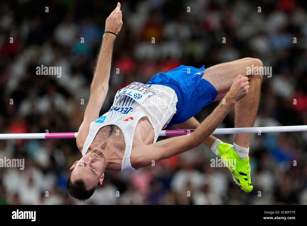 Czech Republic's Jan Stefela makes an attempt in the men's high jump ...