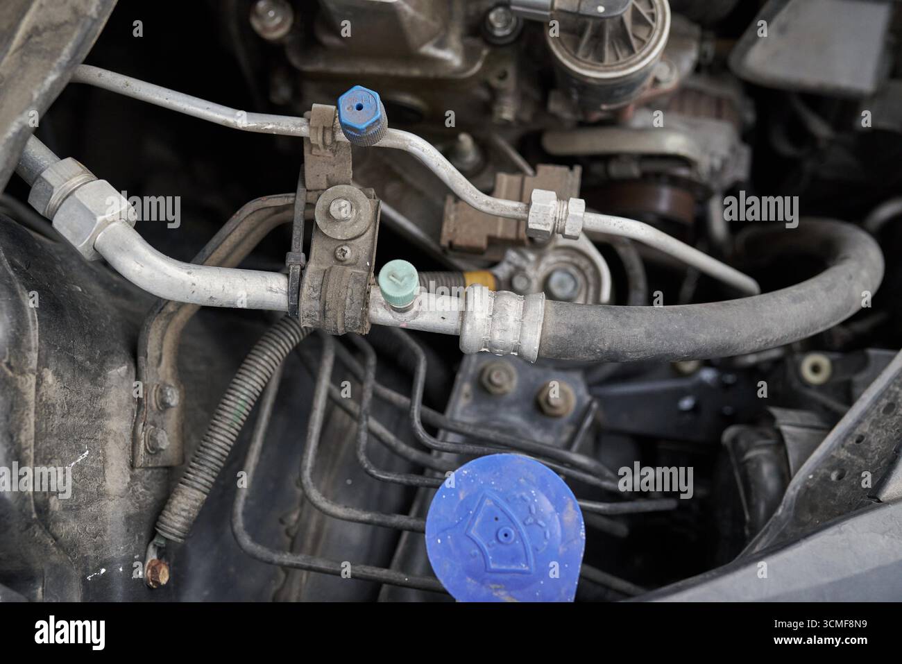 Honda Civic UFO VIII engine compartment, macro technical crop, focus on ...