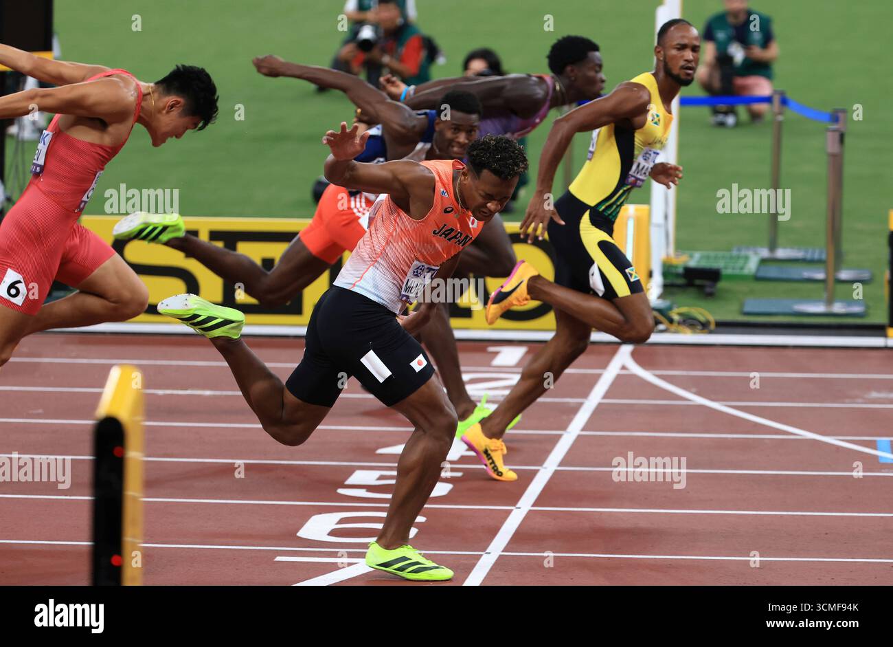 Rachid MURATAKE of Japan (front) and Tyler MASON of Jamaica (far right ...