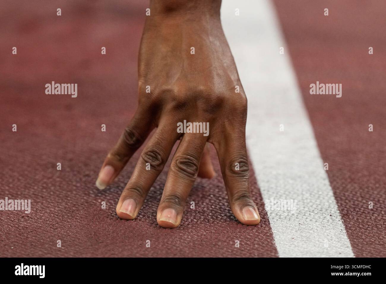 Haiti's Wadeline Venlogh prepares to compete in the women's 400 meters ...