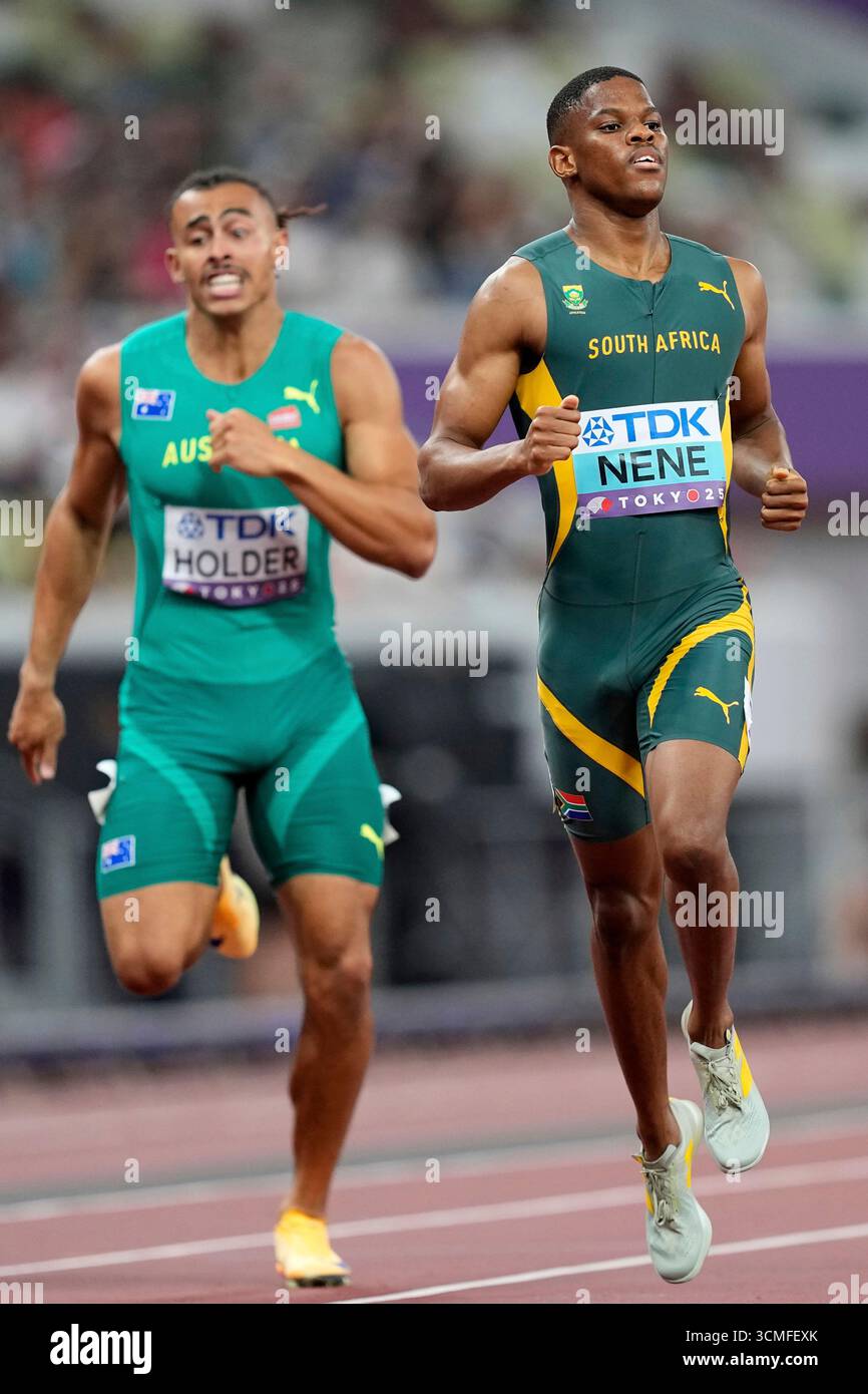 South Africa's Zakithi Nene wins a men's 400 meters semifinal at the ...
