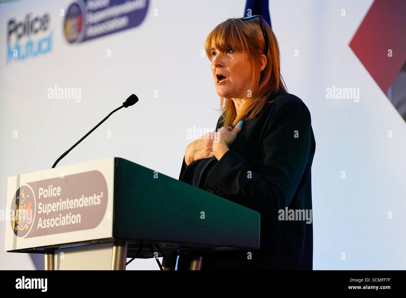 Minister of State for Policing and Crime Sarah Jones delivers a speech ...
