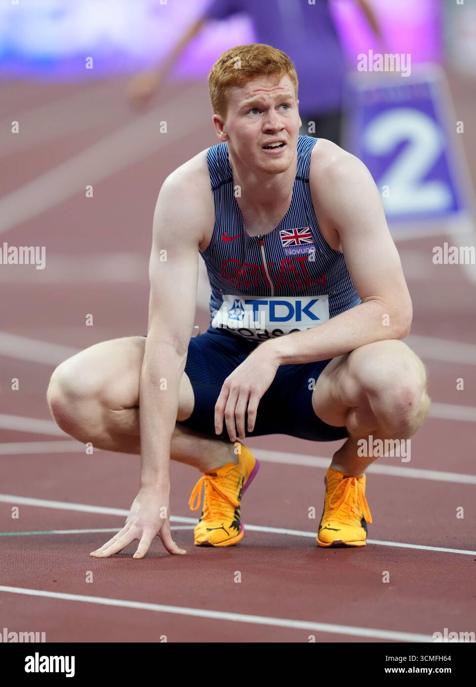 Charles Dobson of Great Britain following the Men’s 400m semi-final ...