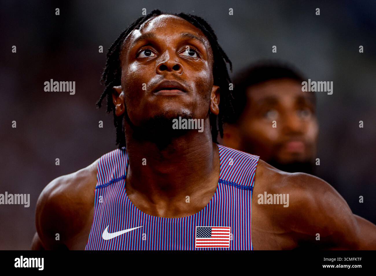 Dylan Beard of United States of America looks on after competing in the ...