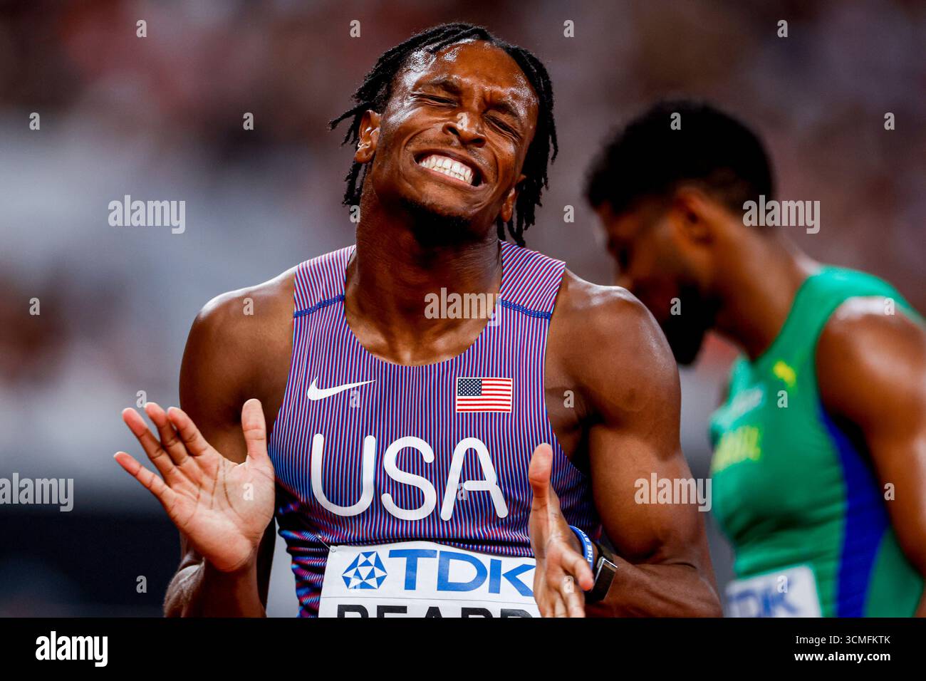 Dylan Beard of United States of America looks dejected after competing ...