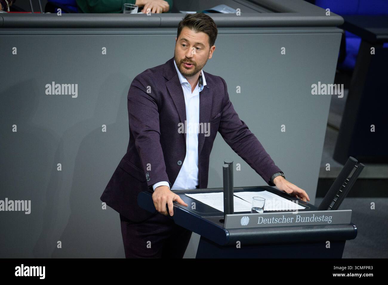 16 September 2025, Berlin: Sergej Minich (AfD) speaks during the 23rd ...