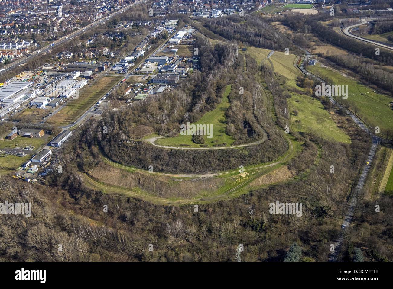 Aerial view, Moltke slagheap, industrial estate Europastrasse, Brauck ...
