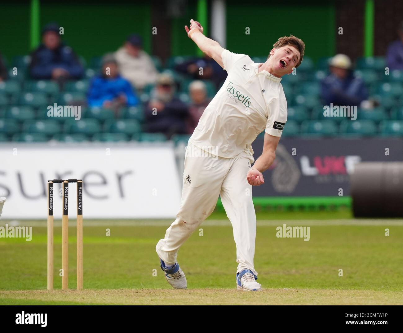 Kent's Corey Flintoff on day two of the Rothesay County Championship ...
