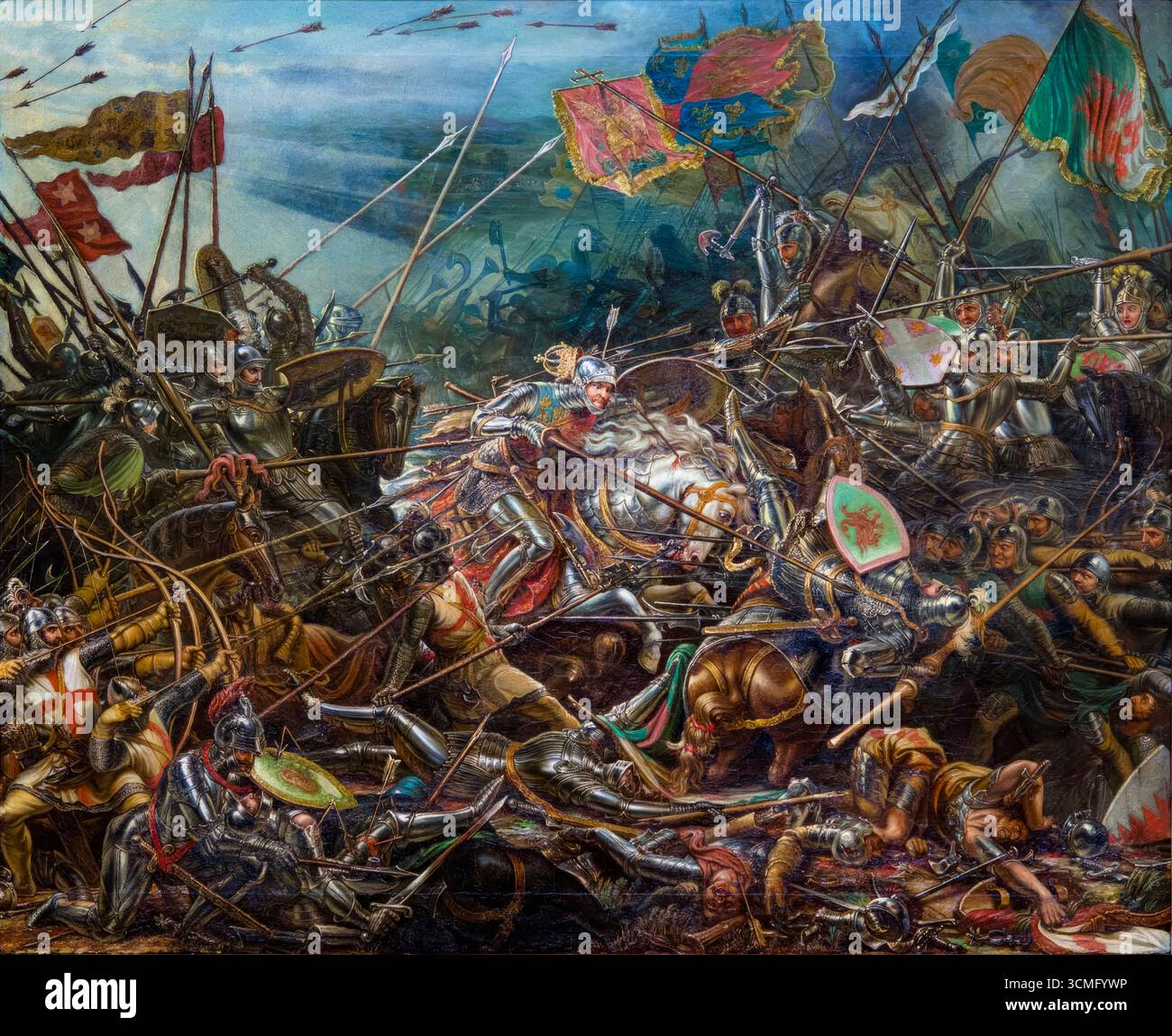 The Battle of Bosworth Field, 22nd August 1485, painting in oil on ...