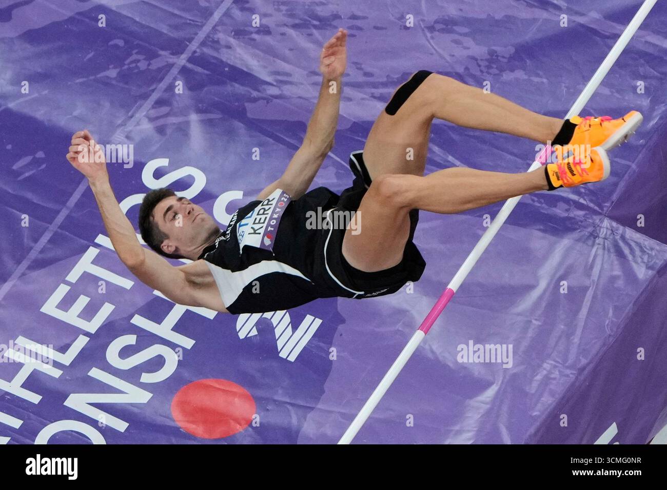 New Zealand's Hamish Kerr makes an attempt during the men's high jump ...