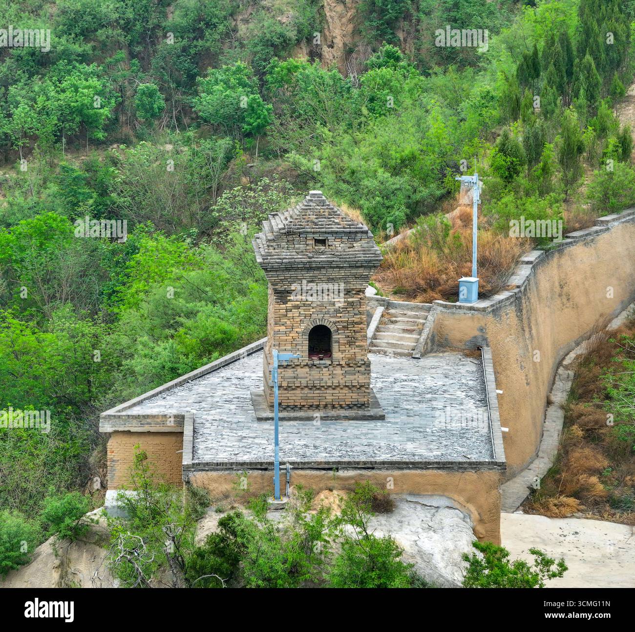 Aerial photography of grottoes in Gongxian County, Gongyi City ...