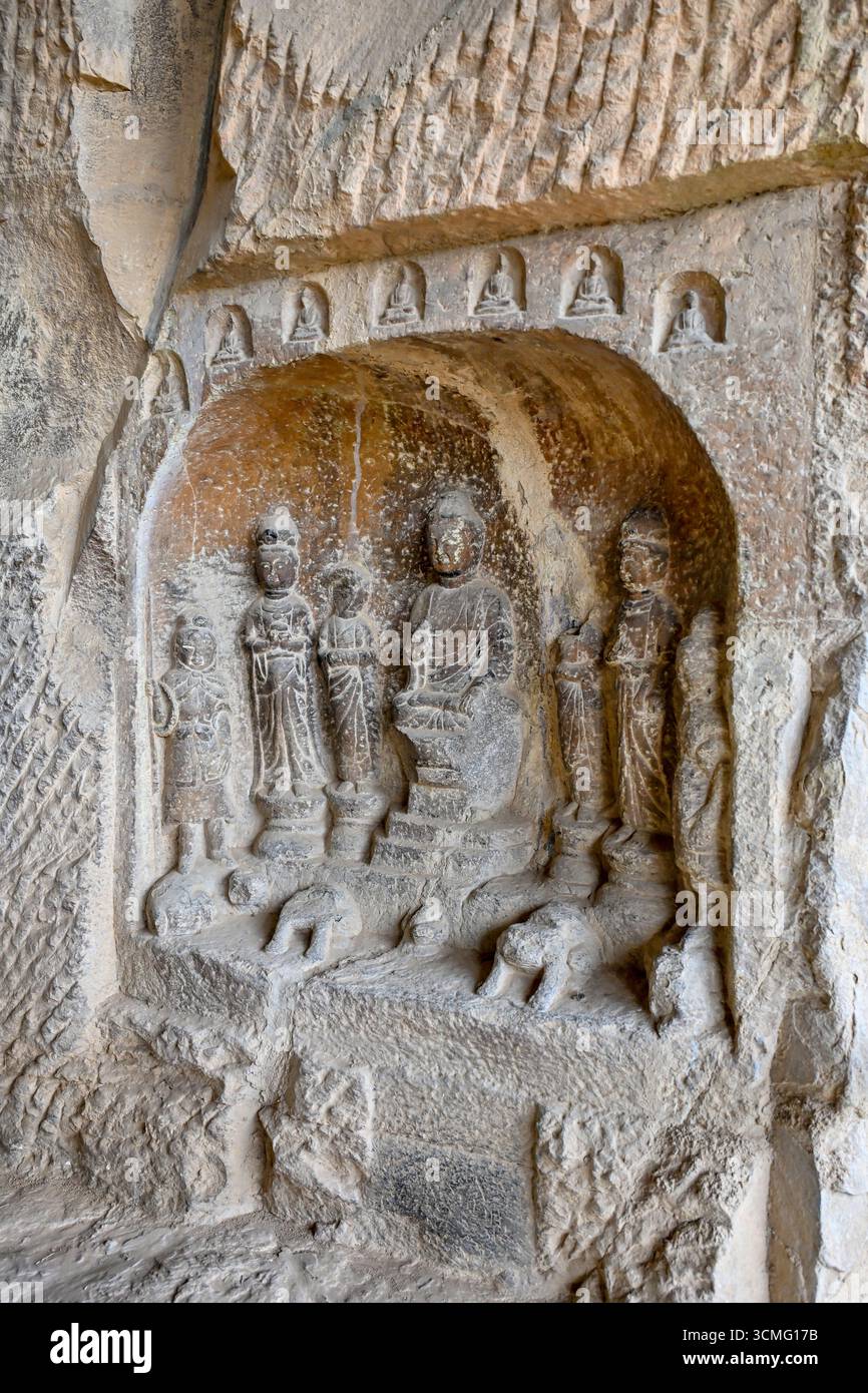 Aerial photography of grottoes in Gongxian County, Gongyi City ...