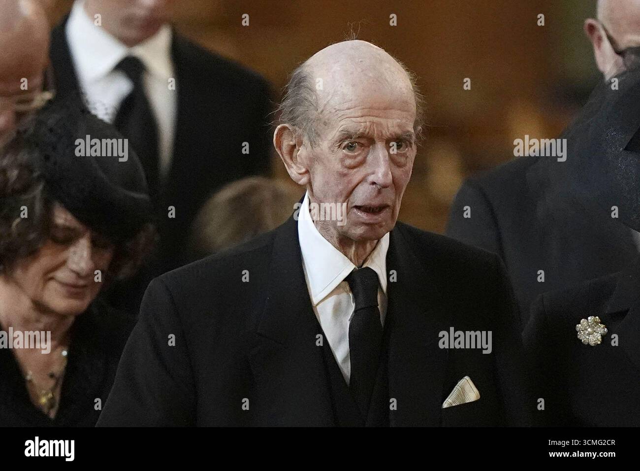 The Duke of Kent arrives for the funeral of the Duchess of Kent at ...