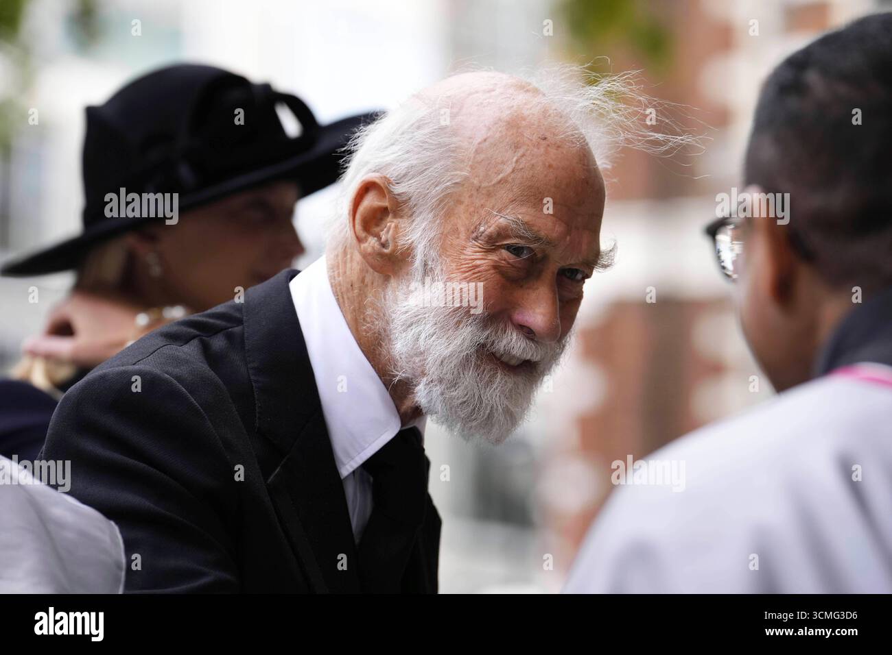 Prince Michael of Kent arrives for the funeral of the Duchess of Kent at Westminster Cathedral ...