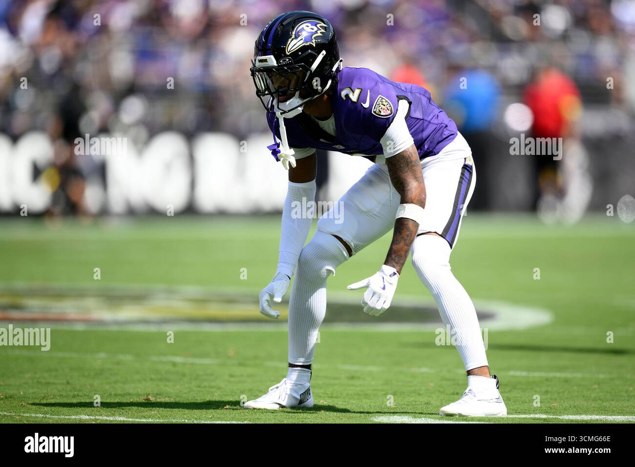 Baltimore Ravens cornerback Nate Wiggins (2) in action during the first ...