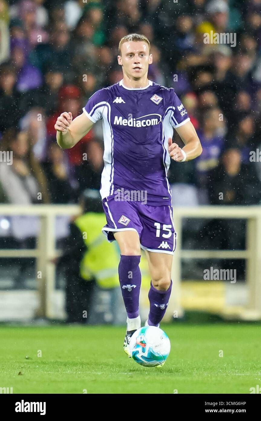 Pietro Comuzzo of ACF Fiorentina in action during the serie Serie A ...