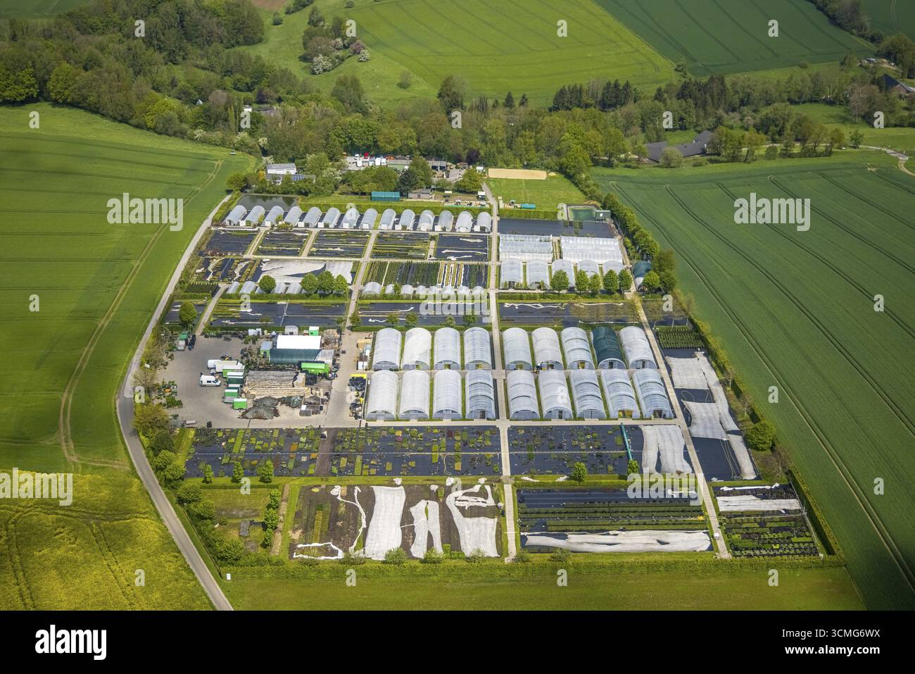 Aerial view, container nursery and perennials Kunz, Leubeck ...