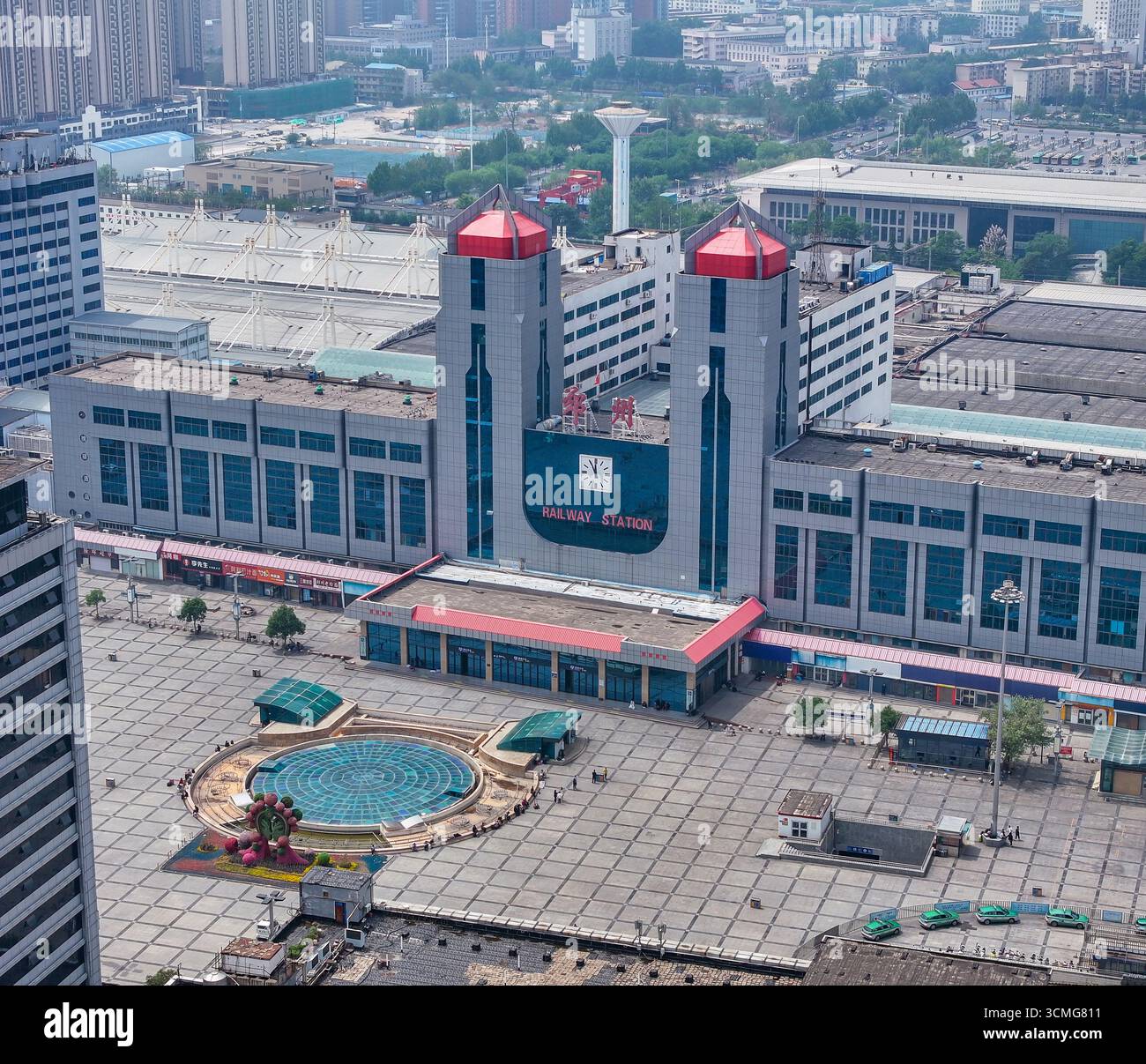 Aerial photography of Zhengzhou Railway Station in Zhengzhou City ...