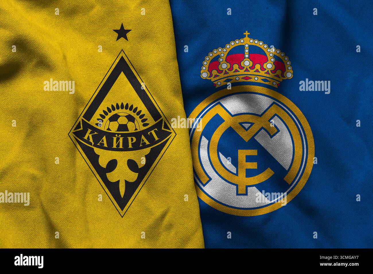 Real madrid vs barcelona flag hi-res stock photography and images - Alamy