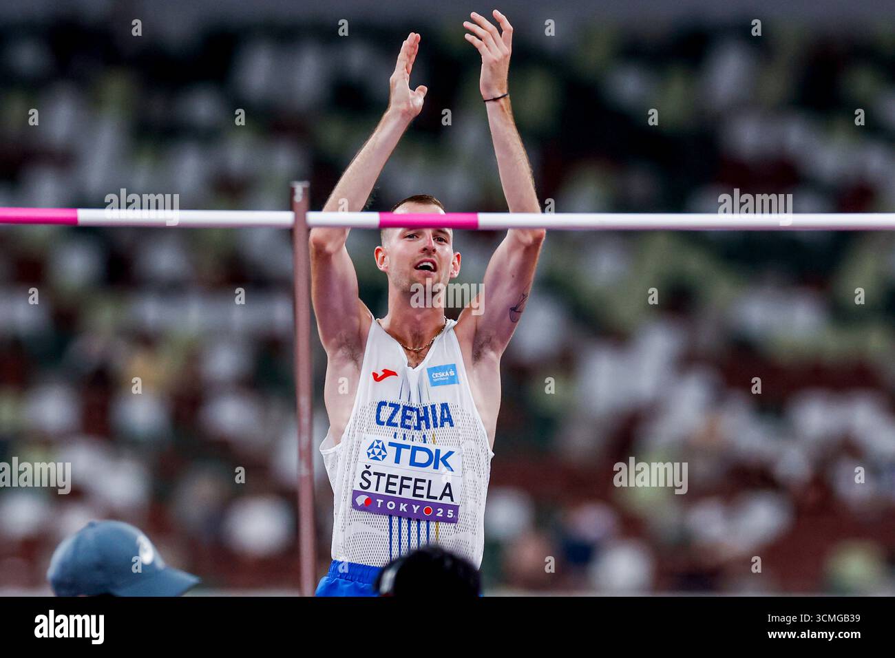 Jan Štefela of Czech Republic competing in the Men's High Jump Final ...