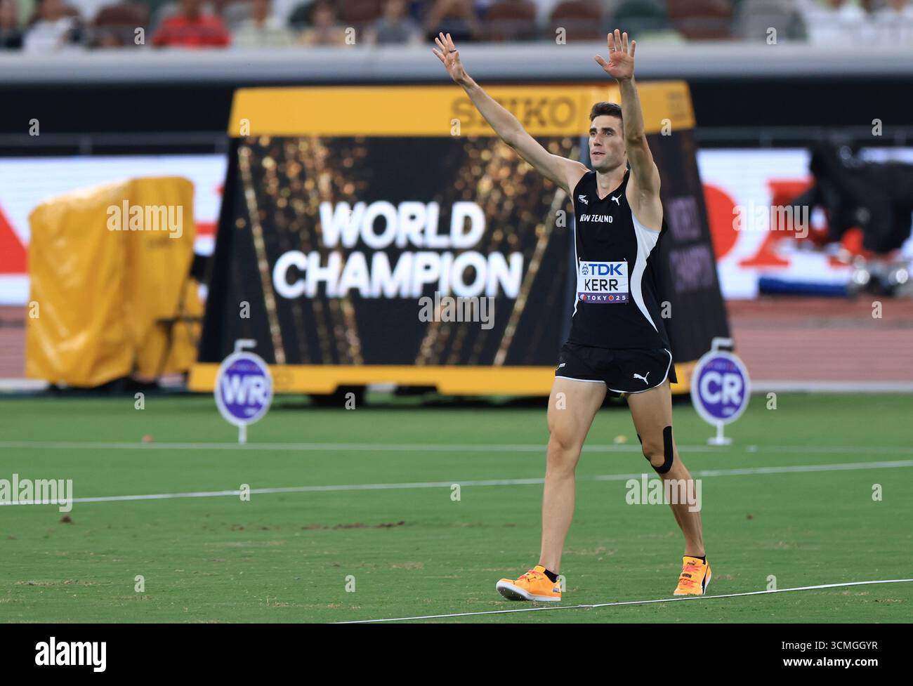 Hamish KERR of New Zealand reacts after winning the Men's high jump ...