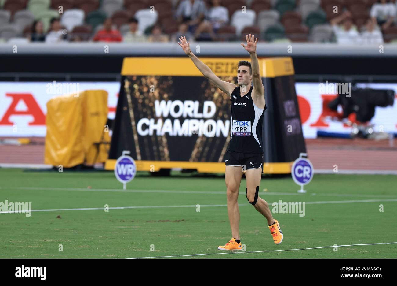 Hamish KERR of New Zealand reacts after winning the Men's high jump ...