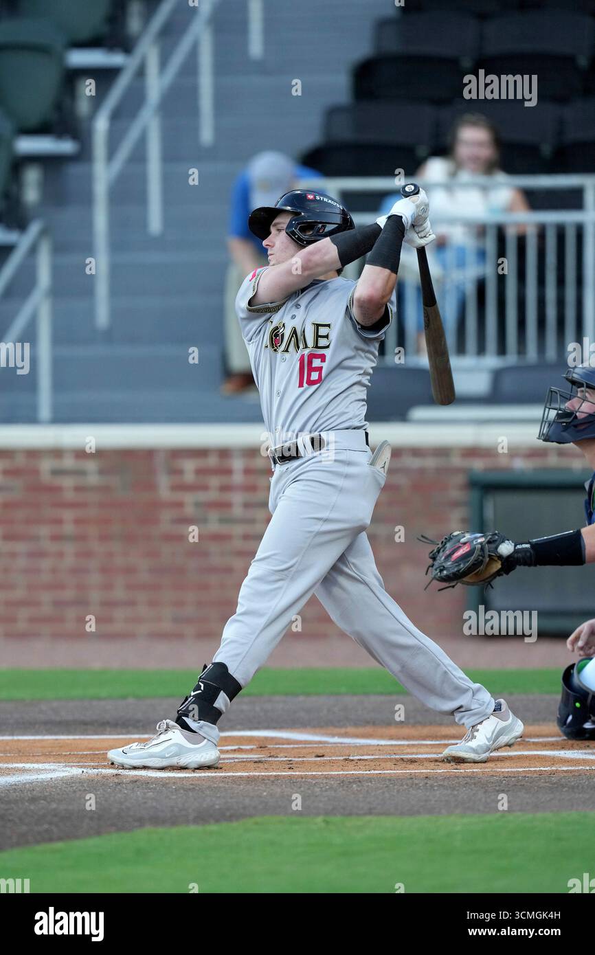 Colby Jones (16) of the Rome Emperors at bat in a South Atlantic League ...