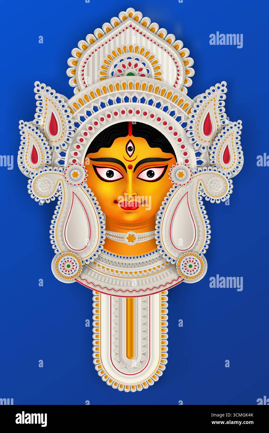 Durga Puja, Sale. Maa Durga Face Illustration. Durga Face Stock Vector ...