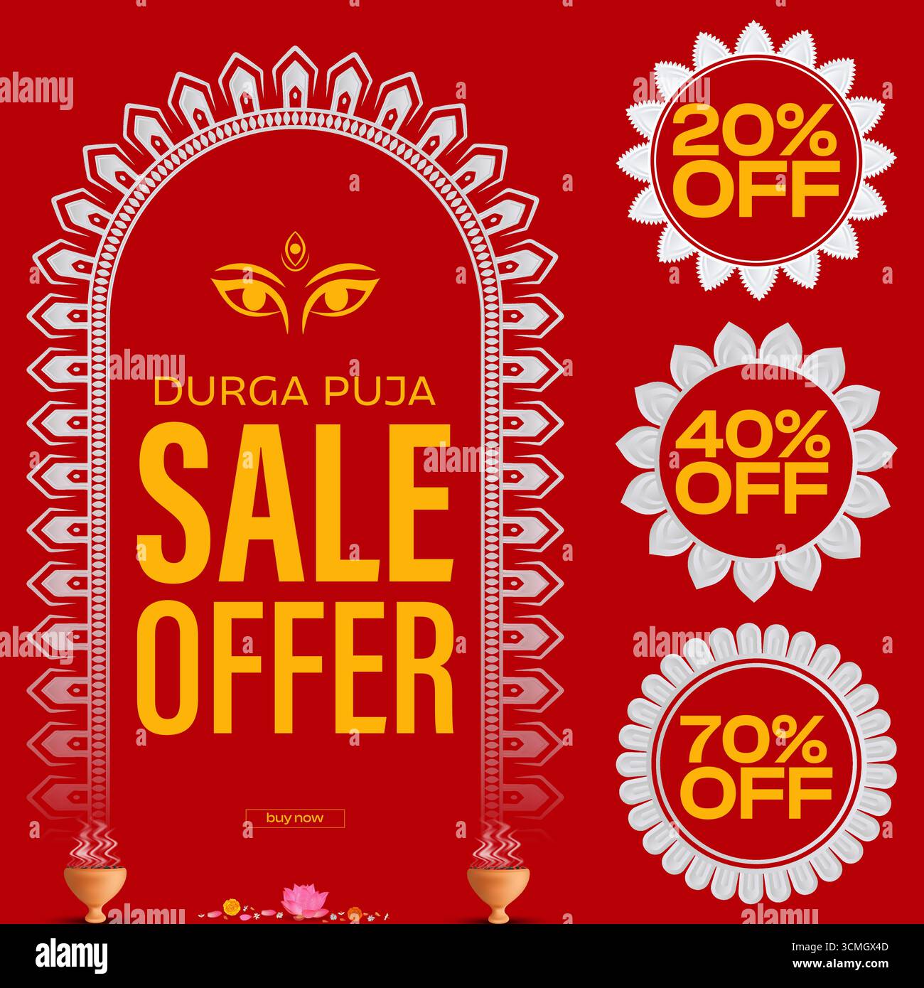 Durga Puja Sale, Dhamaka Sale Ad. Durga Puja Offer Tags, Durga Puja ...