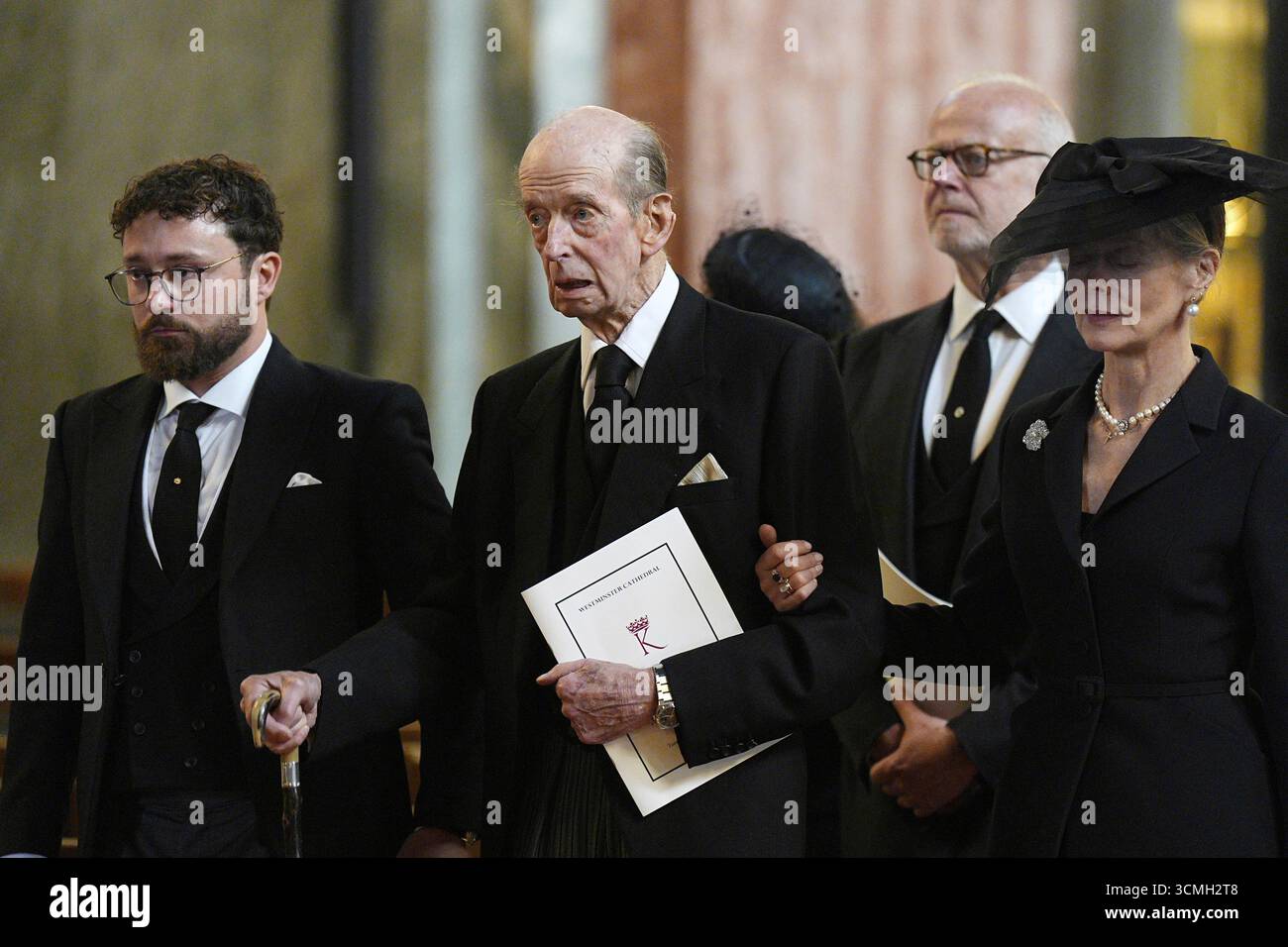 Britain's Edward, Duke of Kent, and Lady Helen Taylor leave after the ...