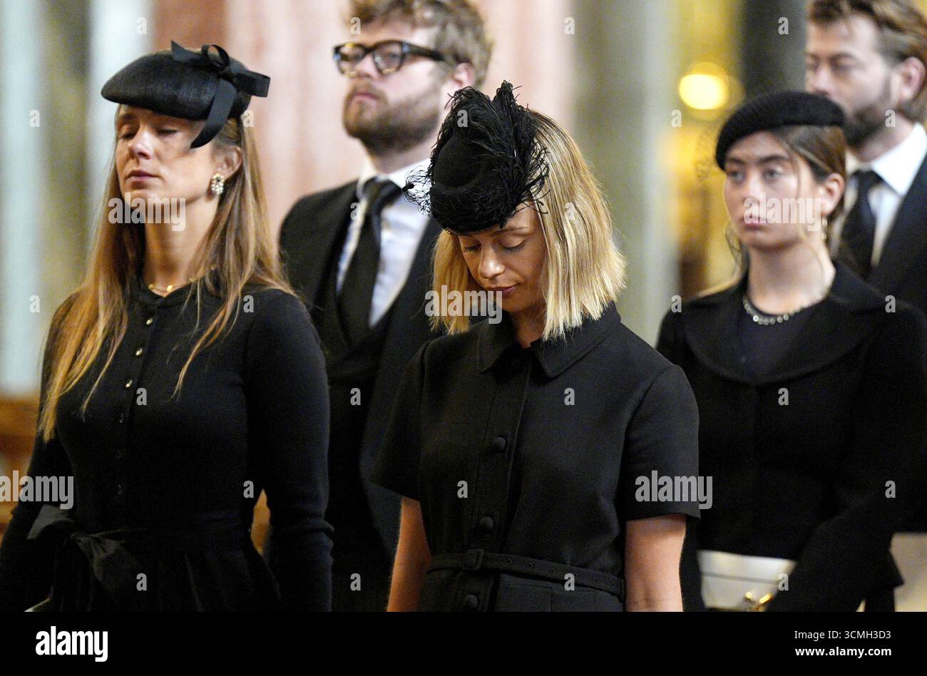 Lady Gabriella Windsor, left, and Lady Rose Gilman leave after the ...