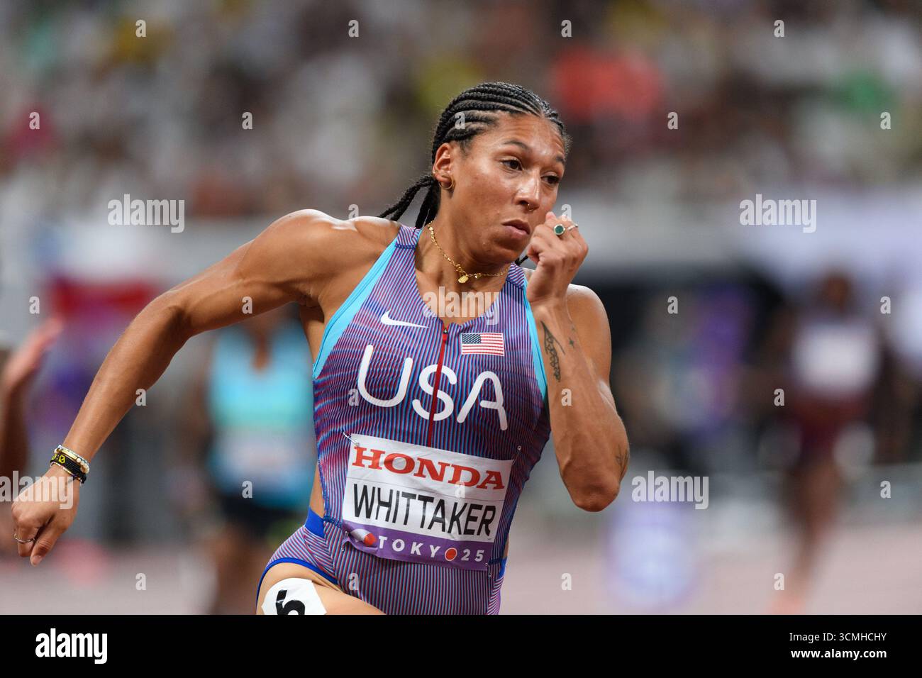 Isabella Whittaker (United States) during the 400 metres semi-final ...