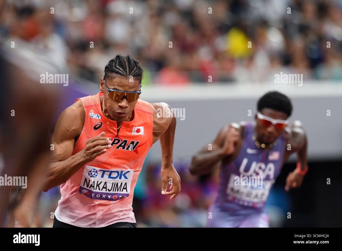 Yuki Joseph Nakajima (Japan) during the 400 metres semi-final race ...