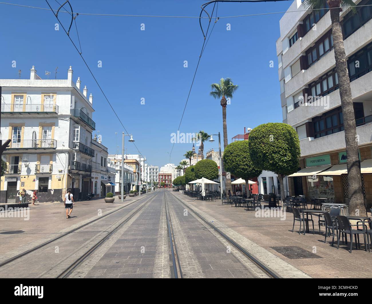 Buildings and street scenes in San Fernando's city centre, Spain ...