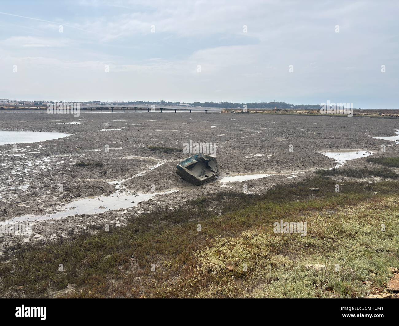 Boat stuck in mud in Rio Arillo estuary near the historic Molino de ...