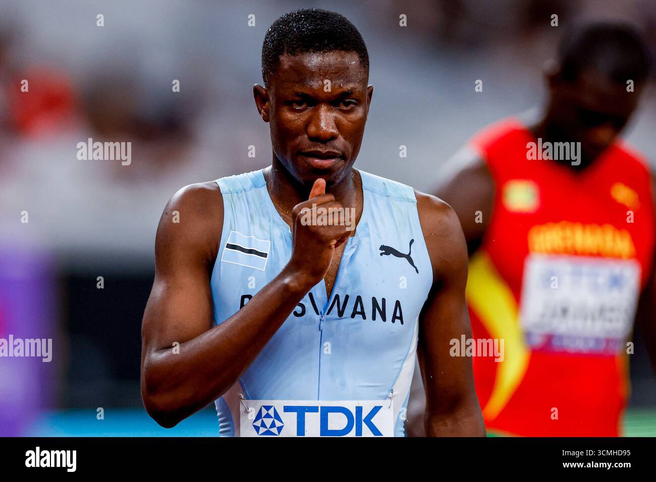 Bayapo Ndori of Botswana competing in the Men's 400 Metres Semi-Final ...