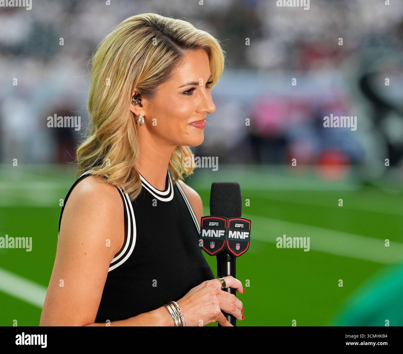 September 15, 2025, Houston, Texas, USA: ESPN sideline reporter LAURA ...