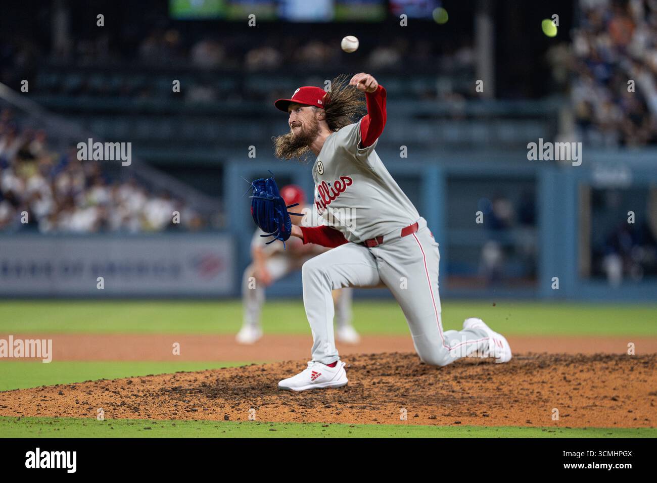 Philadelphia Phillies pitcher Matt Strahm (25) throws during a MLB game ...