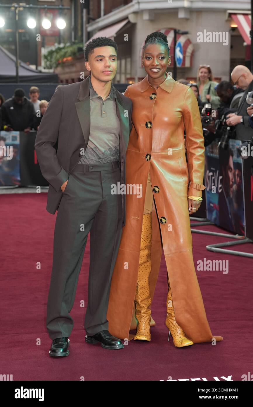 Jay Lycurgo and Little Simz arrive for the UK premiere of Steve, at the ...