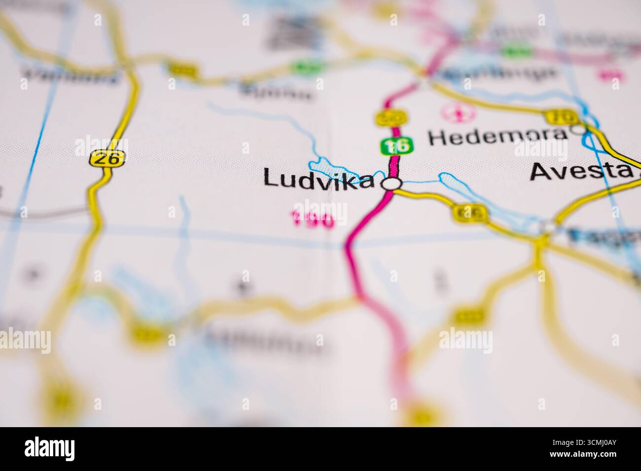 Ludvika area closeup showing road networks Stock Photo - Alamy