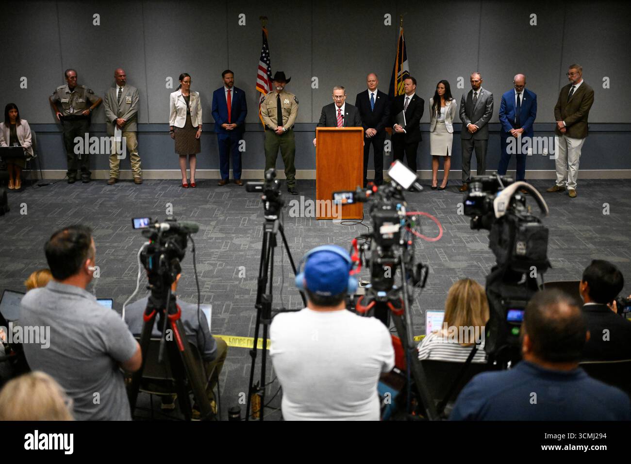 Utah County Attorney Jeff Gray speaks during a news conference ...