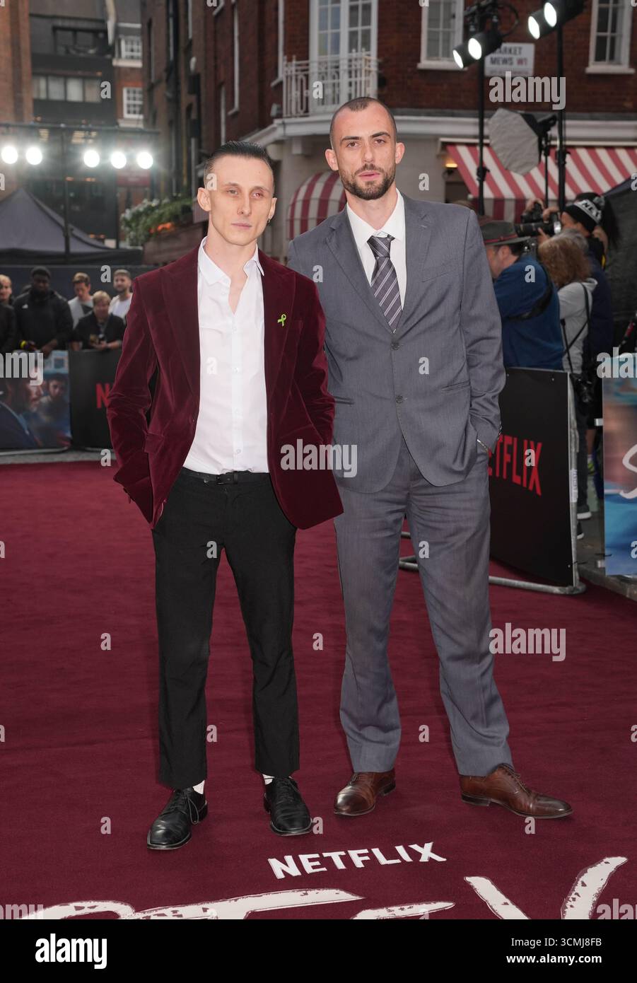 Joshua J Parker (left) arrives for the UK premiere of Steve, at the ...