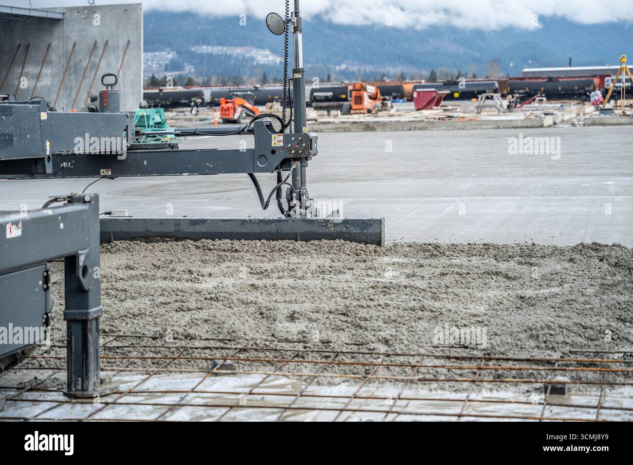 Pouring concrete foundation on building hi-res stock photography and ...