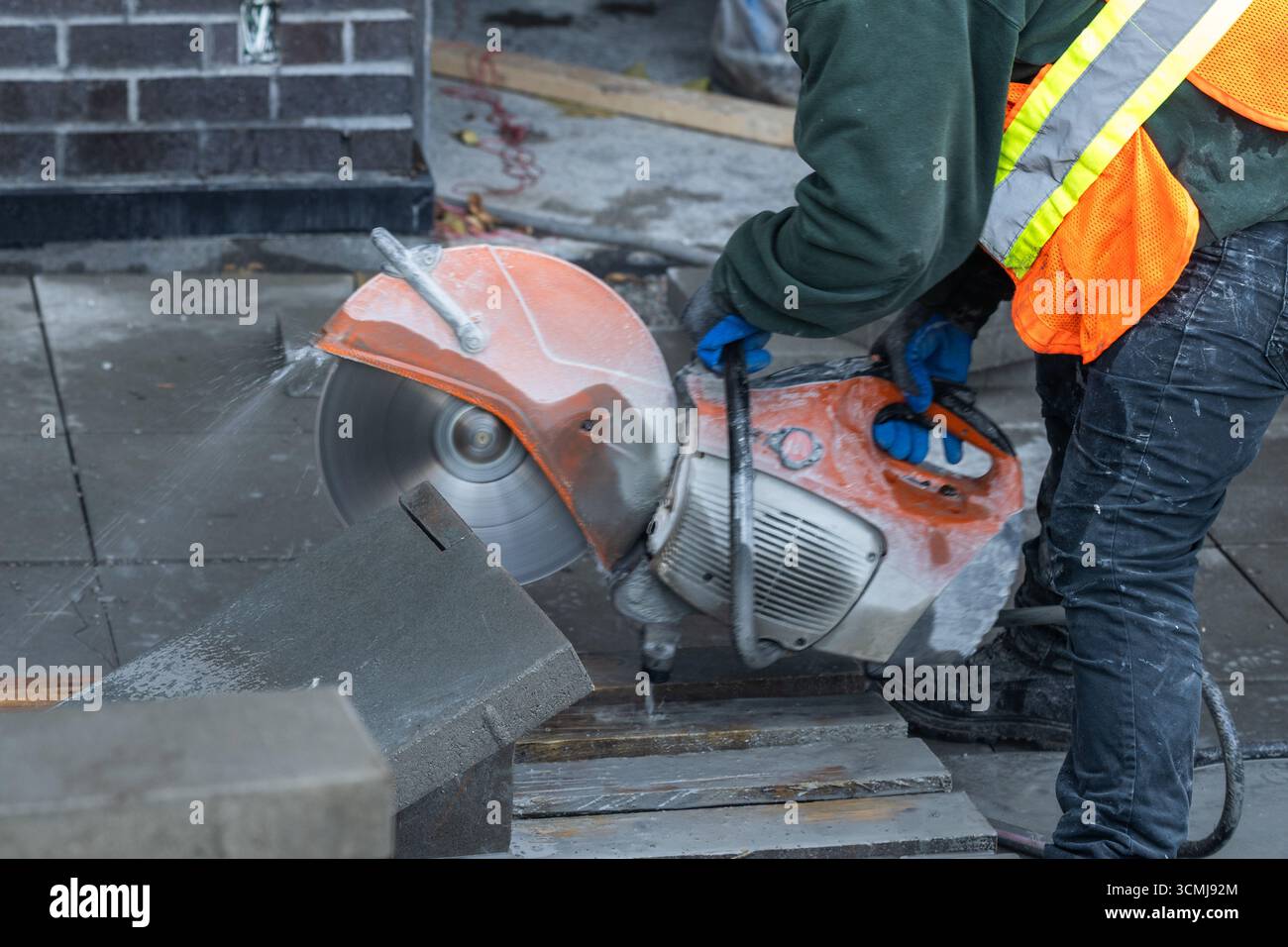 Photo of Landscaping Worker on a Construction Site Stock Photo - Alamy
