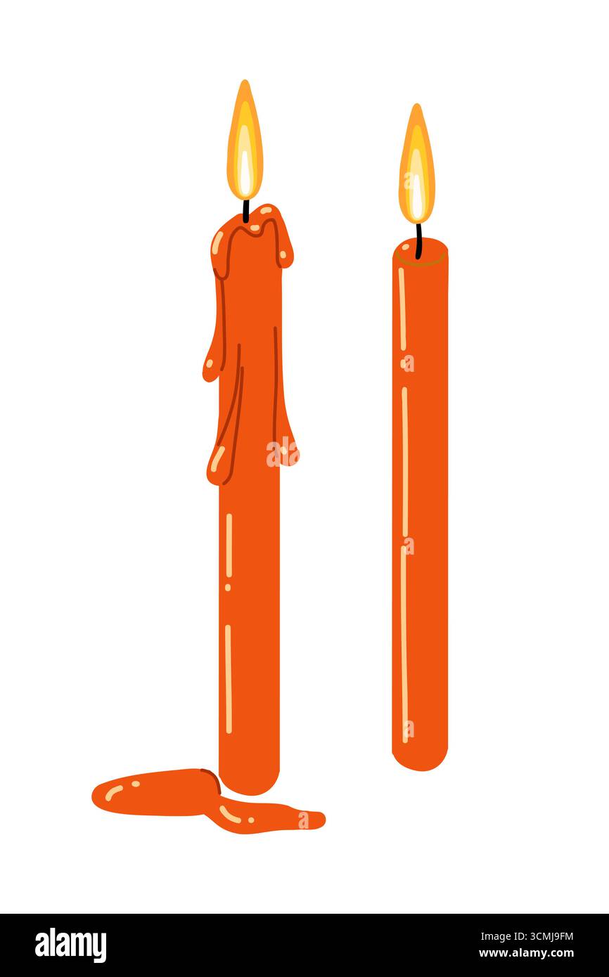Isolated Candles With Burning Fire On White Stock Vector Image & Art ...