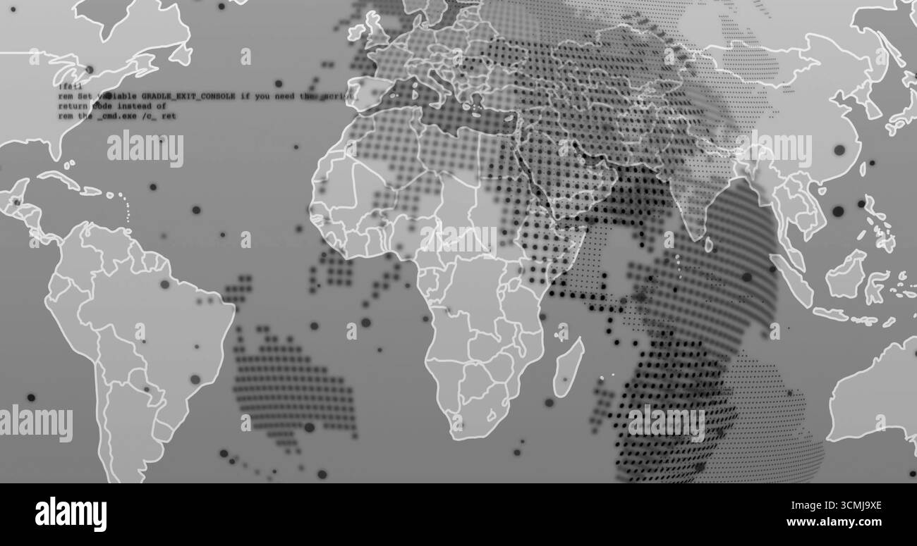 Floating digital code overlay Black and White Stock Photos & Images - Alamy