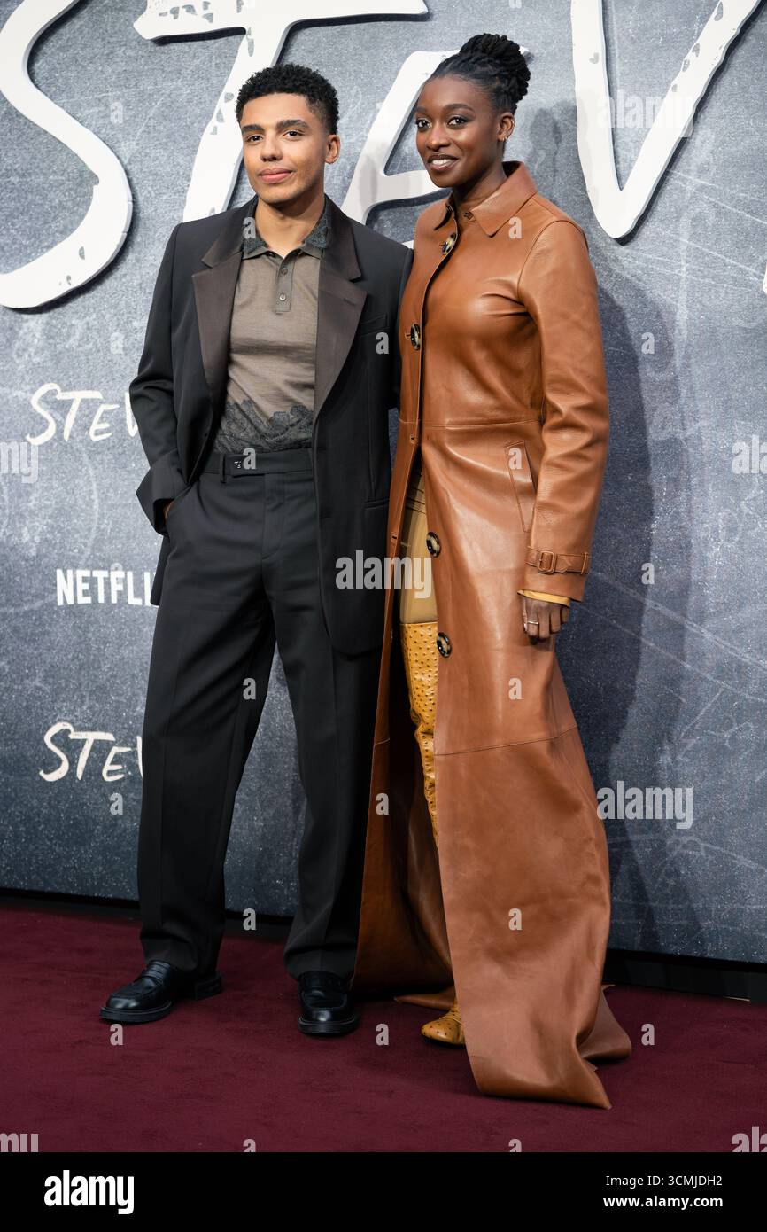 Jay Lycurgo and Little Simz attends the "Steve" UK Premiere at the ...