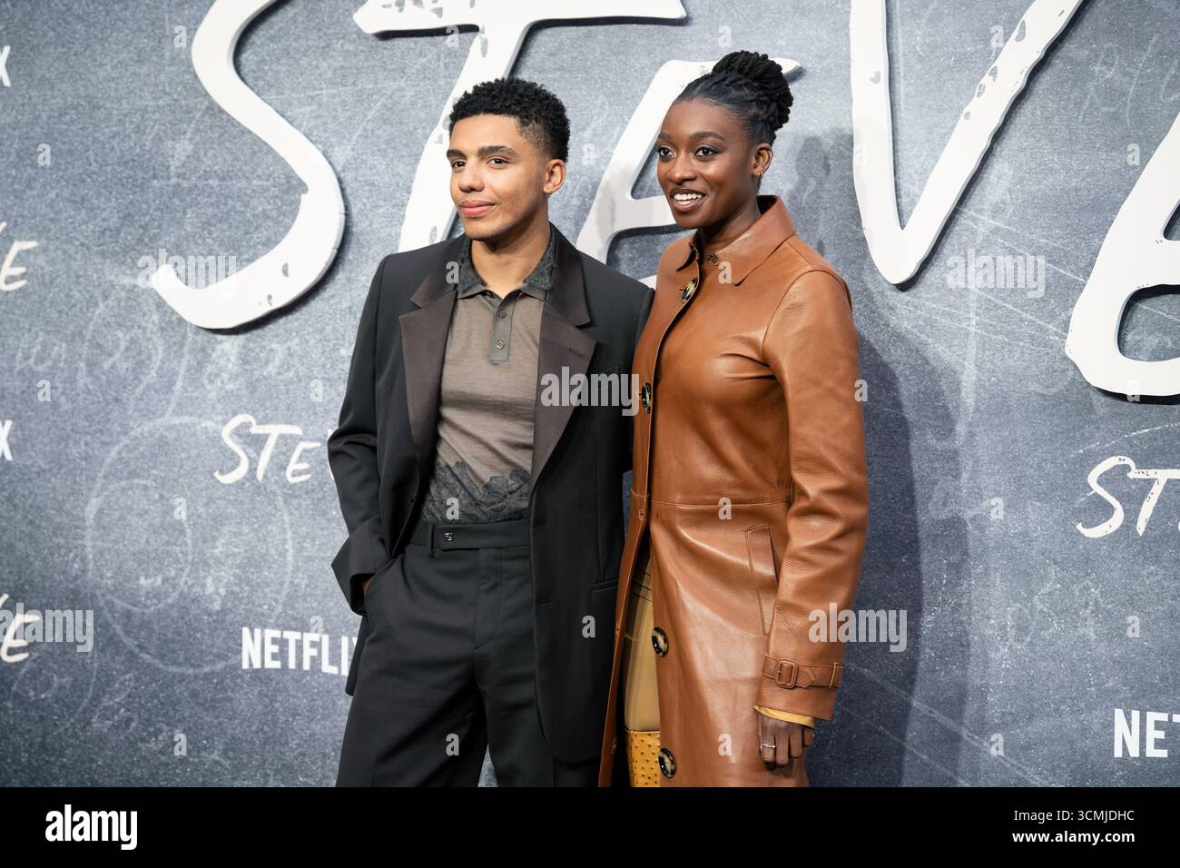 Jay Lycurgo and Little Simz attends the "Steve" UK Premiere at the ...