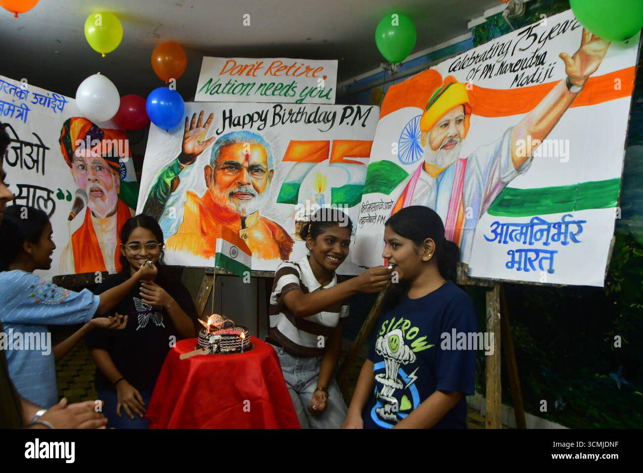 MUMBAI, INDIA - SEPTEMBER 16: Children celebrate Prime Minister ...