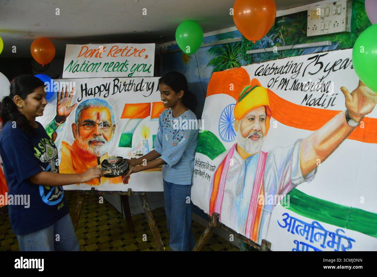 MUMBAI, INDIA - SEPTEMBER 16: Children celebrate Prime Minister ...